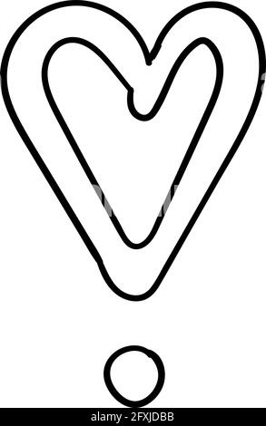 heart handdraw doodle. vector element. one single line Stock Vector ...