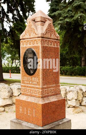 Headstone on the grave of Louis Riel in Winnipeg, Canada. The memorial ...