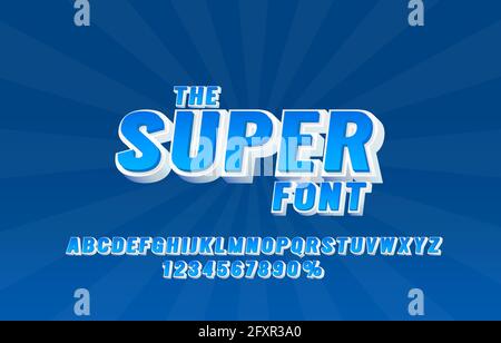 Super hero comics font. Comic graphic typography, funny supers heros ...