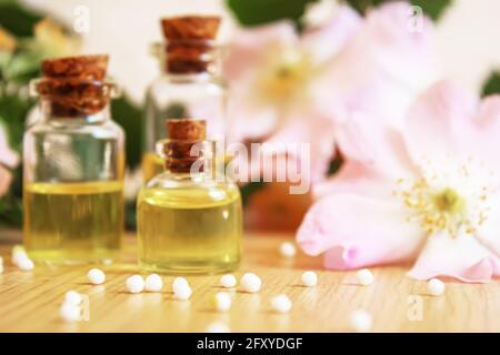 rosehip extract in bottles. Homeopathy. Selective focusnature Stock ...
