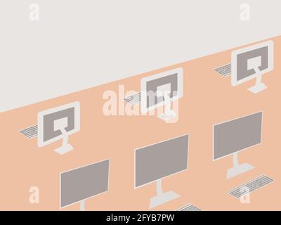 A empty computer classroom illustration Stock Vector Image & Art - Alamy