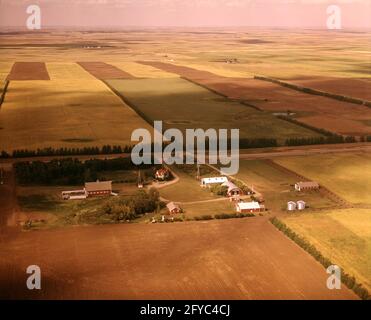 1970s America: Aerial view of open pit mines and smelter ca. 1972 Stock ...