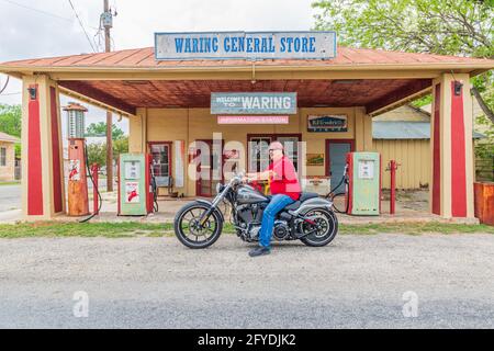 Waring, Texas, USA. April 14, 2021. Home with a Trump 2020 flag in ...