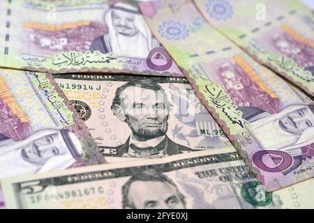 Saudi Arabia 5 SAR five Saudi riyals cash money banknote with the photo ...