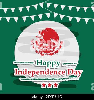 Mexico independence day 16th September celebration. Horizontal poster ...