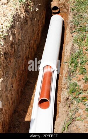 Installation of water main, sanitary sewer, storm drain systems ...