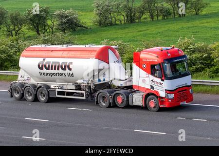 Renault hgv lorry in motion open top tipping semi trailer truck ...