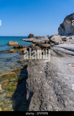 A beautiful shot of the beach in Almeria, Spain during the day Stock ...