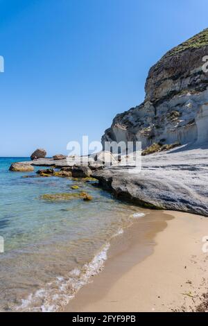 A beautiful shot of the beach in Almeria, Spain during the day Stock ...