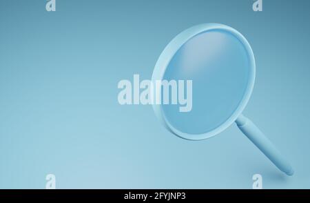 3d rendering symbol of magnifying glass wrapped in gold thermal foil ...
