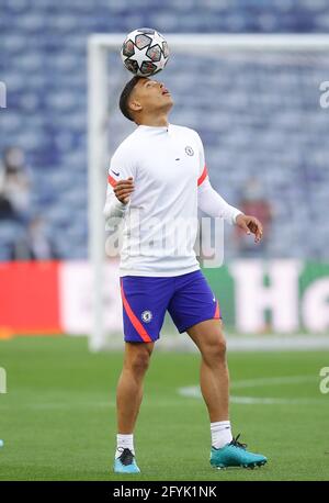 Porto, Portugal, 28th May 2021. Marcos Alonso of Chelsea during a ...