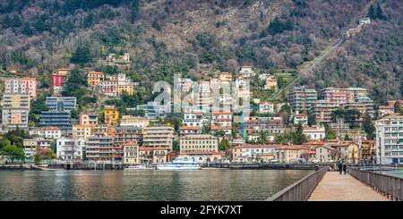 View of the Como Brunate funicular in Lake Como, Nothern Italy Stock ...