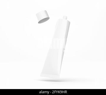 Realistic White Blank Toothpaste Mockup Stock Photo - Alamy