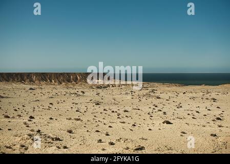 Sahara desert along side the atlantic ocean Africa, Morocco Stock Photo ...