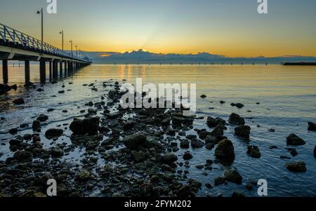 Early morning at Shorncliffe Stock Photo - Alamy