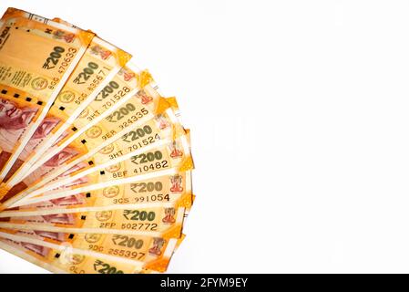 Indian two hundred rupees isolated on white background Stock Photo - Alamy