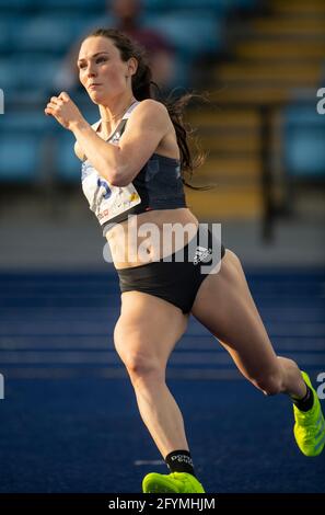MANCHESTER - ENGLAND. 27 MAY: Emily Borthwick competing in the high ...