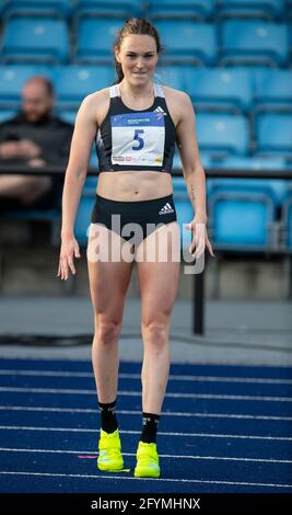 MANCHESTER - ENGLAND. 27 MAY: Emily Borthwick competing in the high ...