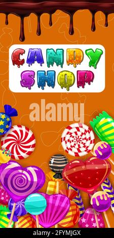 Kids Menu Candy, sweet different bonbon, lollipops,chocolate, jelly ...
