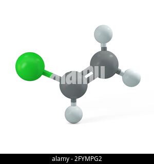 Chloroethene molecule, illustration Stock Photo - Alamy