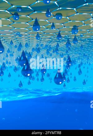 Graphene water filter, conceptual illustration Stock Photo - Alamy