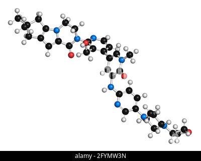 Fenebrutinib drug molecule, illustration Stock Photo - Alamy