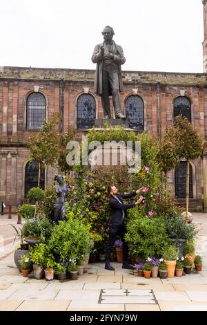 Statue of Richard Cobden on St Petersgate in Stockport Cheshire UK ...
