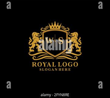 WS Letter Lion Royal Luxury Logo template in vector art for Restaurant ...
