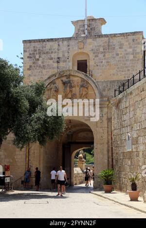 The Mdina Gate (Main Gate or Vilhena Gate), the main entrance to the ...