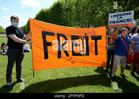 A rally of "patriots" at Place de la République in Paris, France, on ...