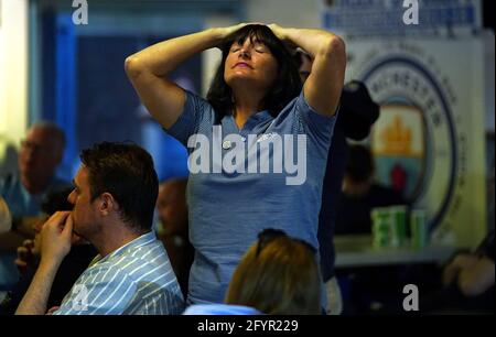 Manchester City fans at the Mary Ds Pub during the UEFA Champions ...