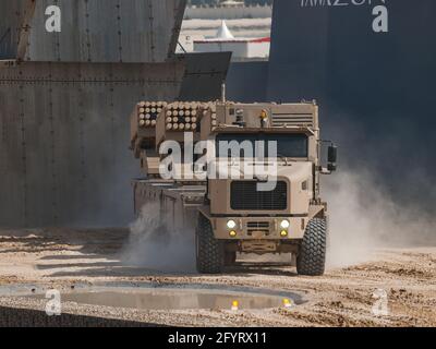 Abu Dhabi, UAE - Feb.19.2013: Jobaria Defense Systems Multiple Cradle ...