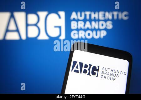 In this photo illustration, Authentic Brands Group (ABG) logo seen on a ...