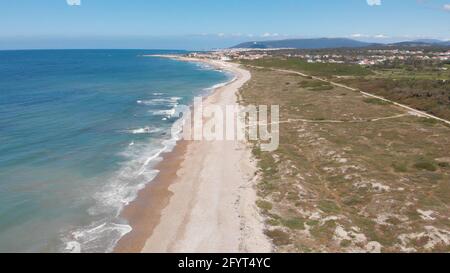 Aerial view of Neiva river in Castelo do Neiva, Viana do Castelo ...
