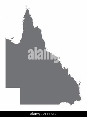 Simple outline map of Queensland is a state of Australia. Stylized ...