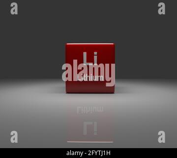 Cube with lithium number 3 periodic table Stock Photo - Alamy