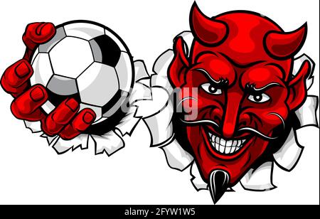 Devil Soccer Football Ball Sports Mascot Cartoon Stock Vector Image ...