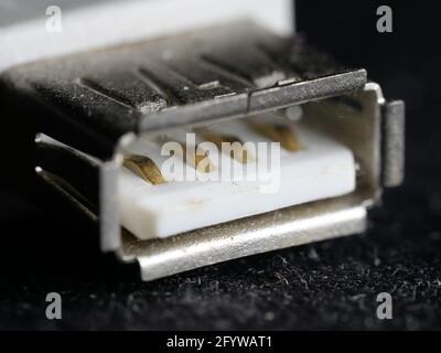 A closeup shot of details of a patch panel Stock Photo - Alamy