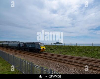 GWR Train in Hayle Station Stock Photo - Alamy