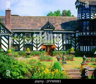 Garden detail at the medieval manor house at Ightham Mote, Kent, UK ...