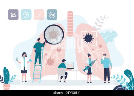 Pulmonologist Vector Illustration with Doctor Pulmonology, Lungs ...