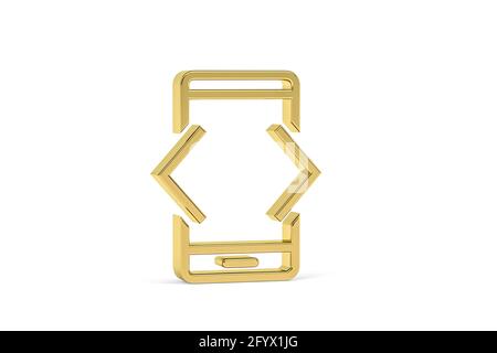 Golden 3d developer icon isolated on white background - 3D render Stock ...