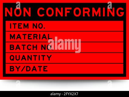 Quality Assurance Non-Conforming Material Sign Stock Vector Image & Art ...