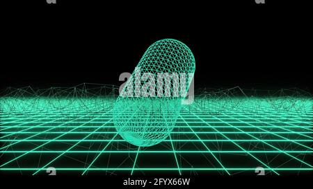 3d illustration - Holographic Tron Grid Floor Motion Graphic Element ...