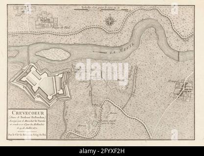 Map of the Fort Crèvecoeur, conquered by the French in 1672, Groux ...