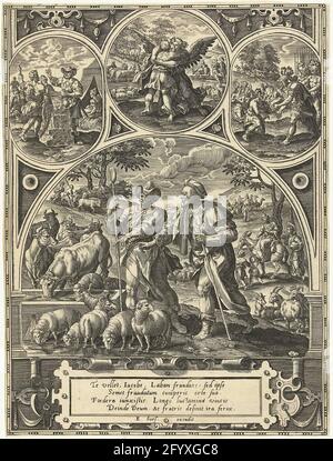 Jakob struggles with the angel and reconciliation of Jakob with Esau ...