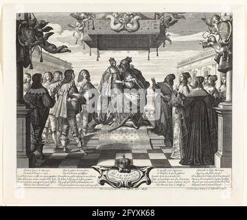 Louis XIII and Anna van Austria present Crown Prince Louis XIV to the ...
