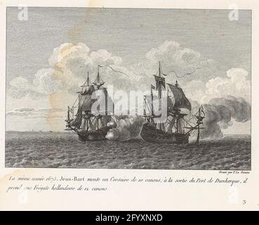 Jan Bart conquers a Dutch frigate at Texel, 1675; Au Commencement de l ...