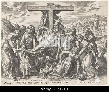 Cross out. The body of Christ is taken from the cross by John the Evangelist, Joseph of Arimatea ...