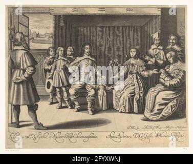 Family portrait of Louis XIII and his wife and sons, Frans Brun, after ...